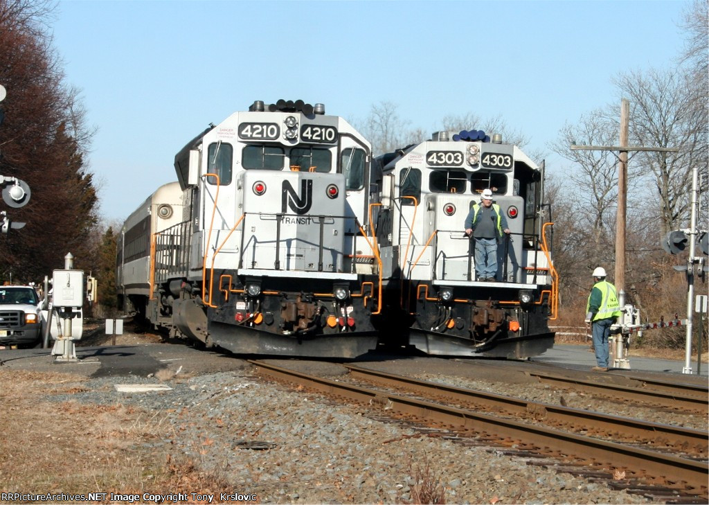 NJT 4210 Long Branch Shuttle Passing Rail Train
